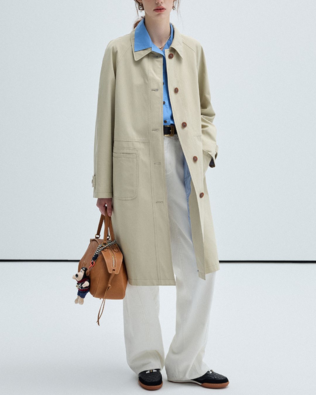 Single-breasted Twill Coat CT013 – DITEE