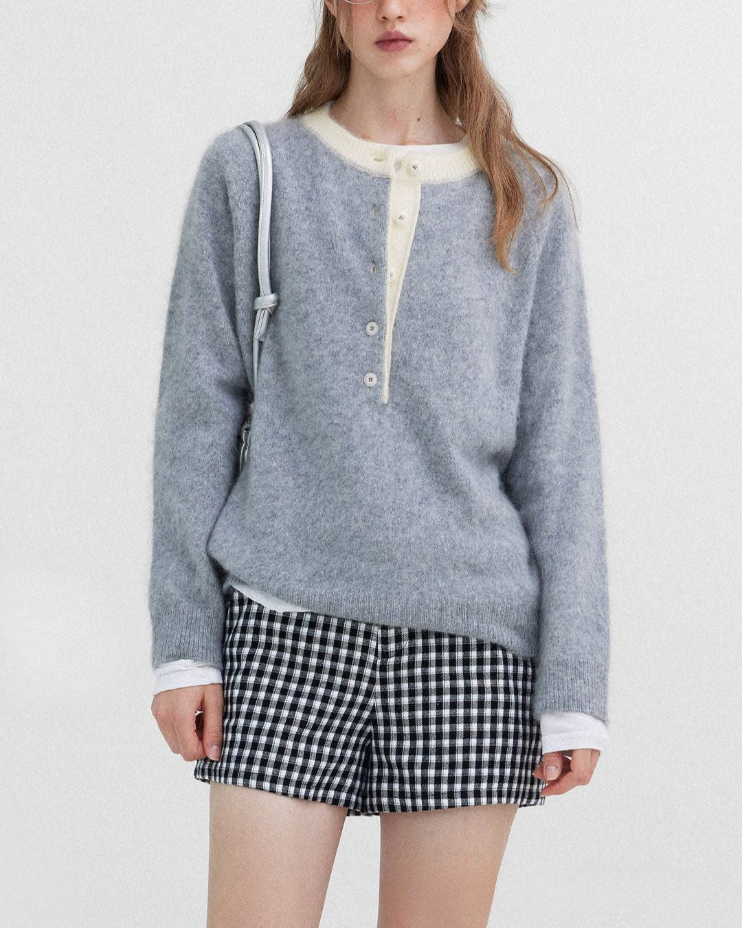 Color Block Henley Knit KN068 – DITEE