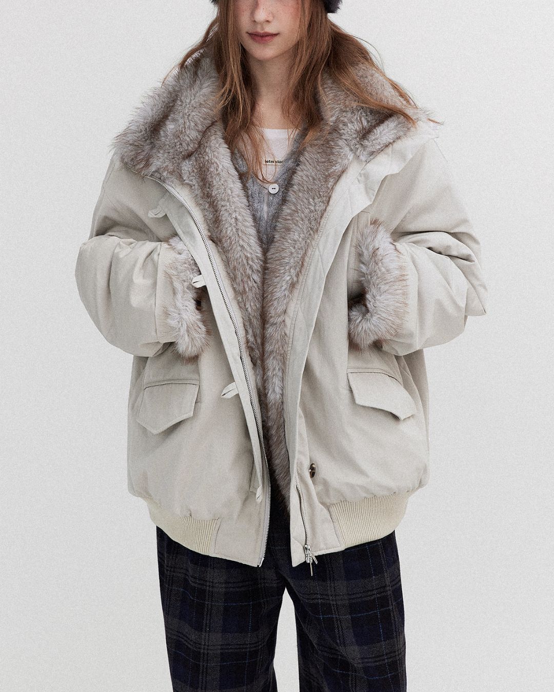 Oversized Fur Work Jacket JK059 – DITEE