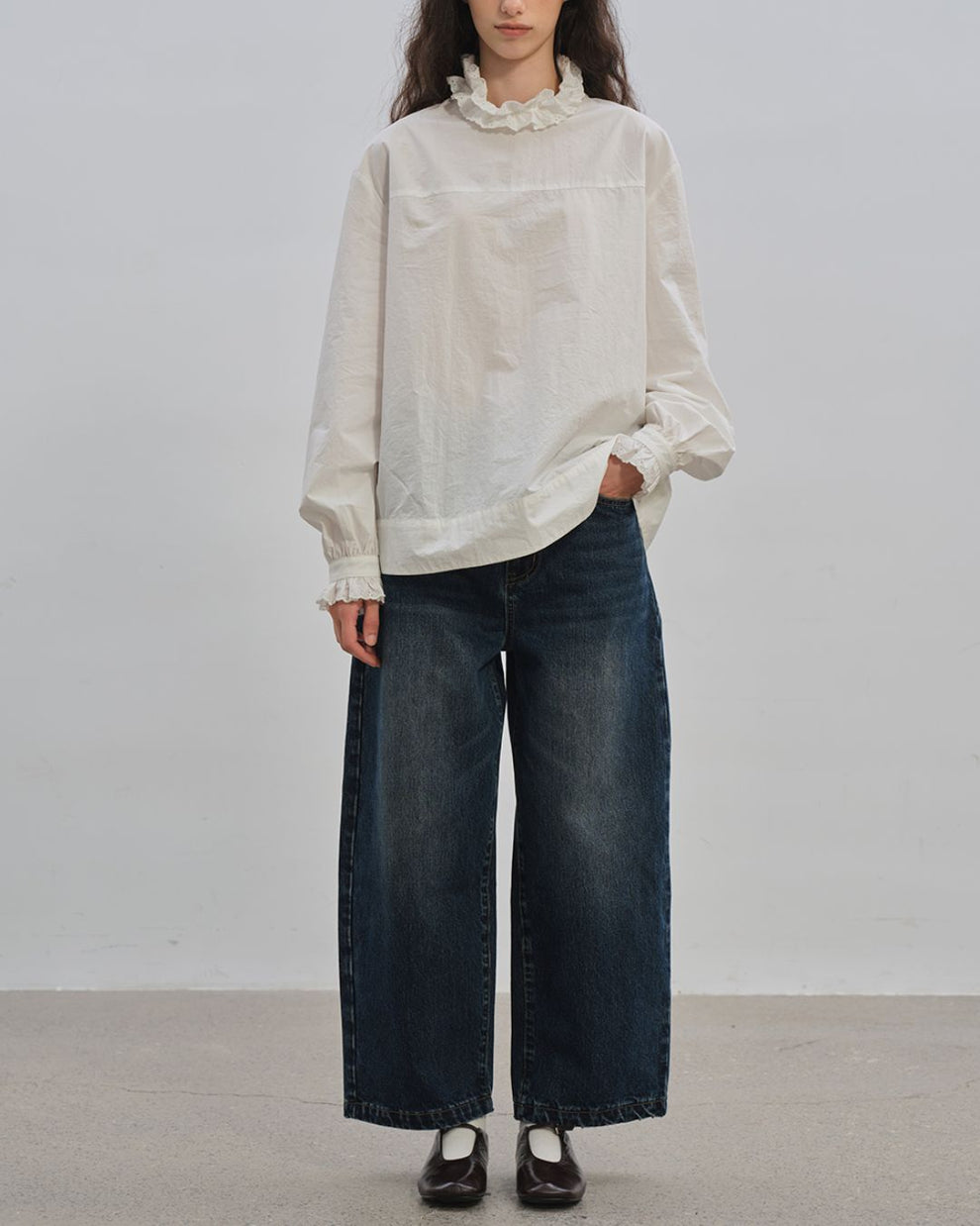 Curved Ankle Denim Pants DP005 – DITEE