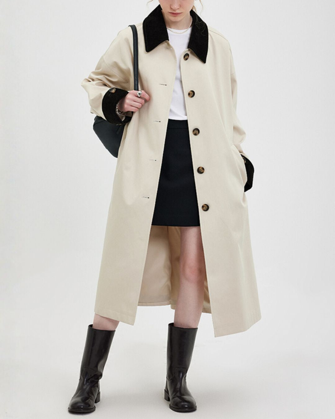 Contrast Color Classic Coat CT007 – DITEE